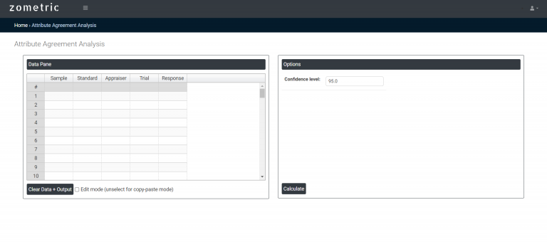 Attribute agreement analysis